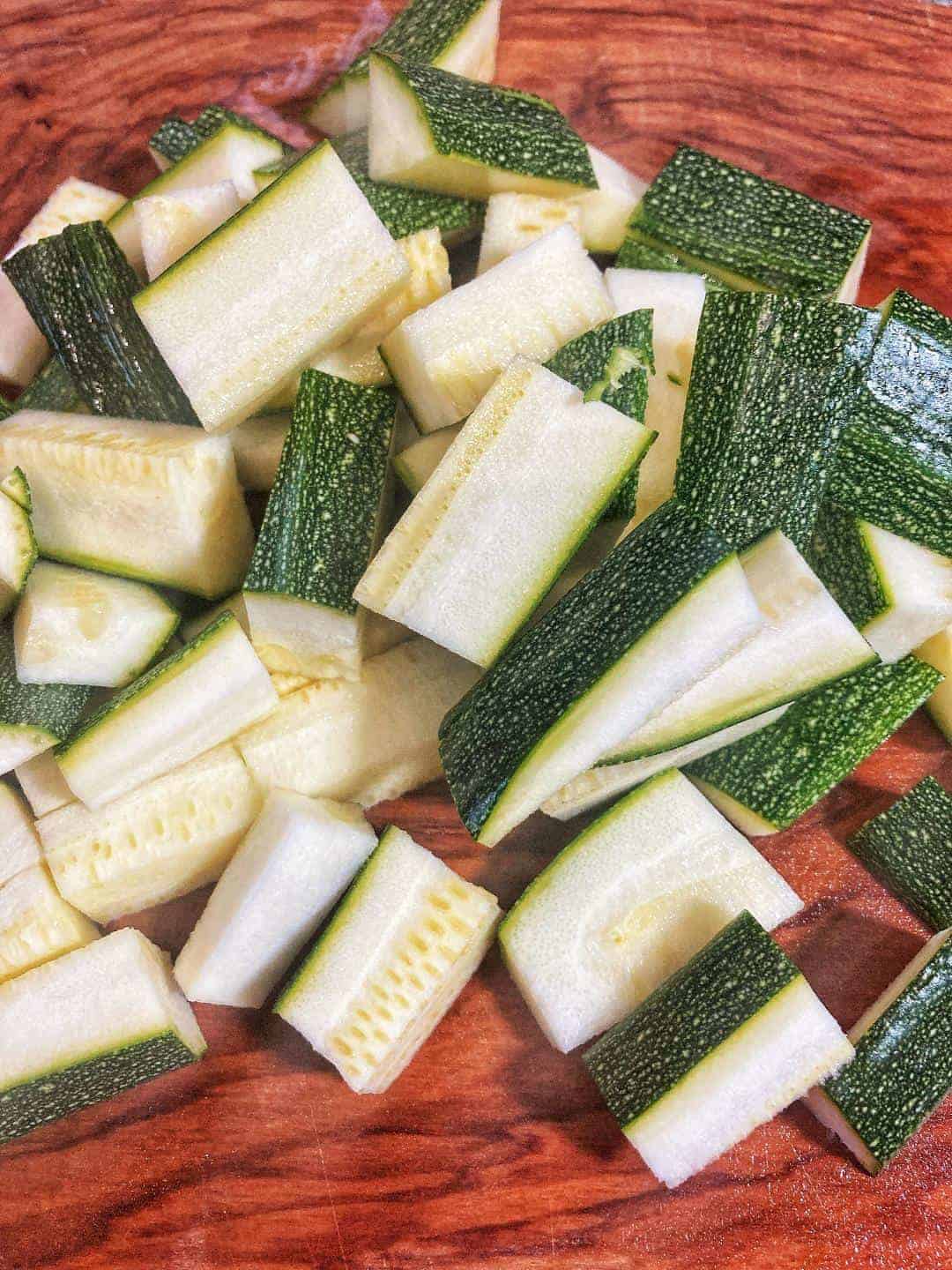 chopped zucchini | Spice and Life