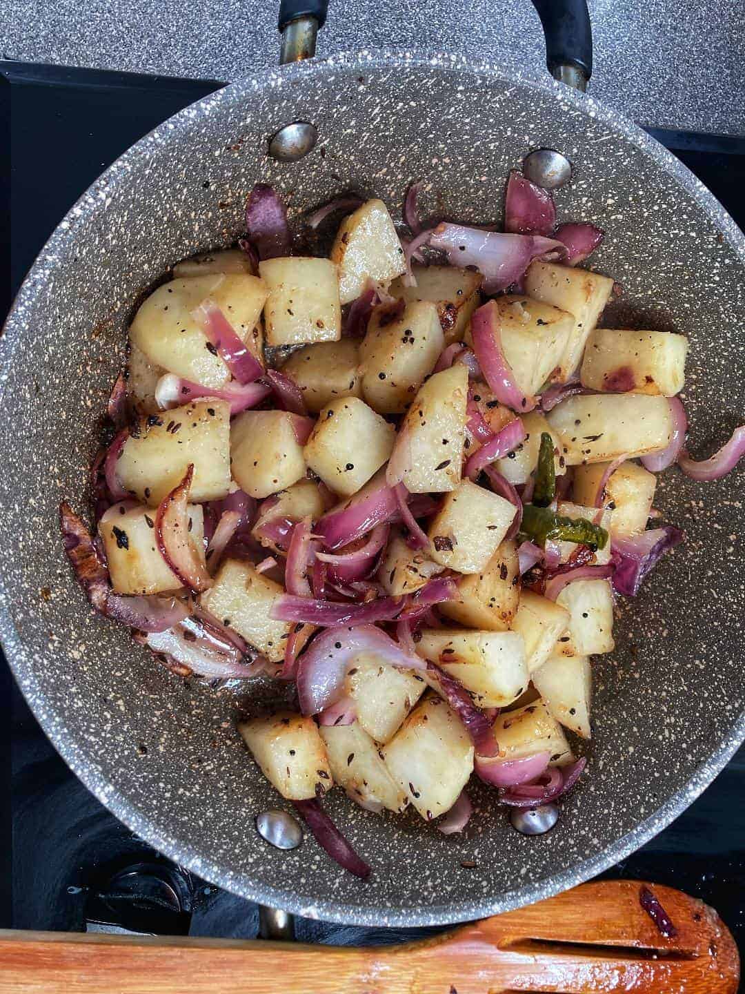 mix well until the potatoes start to soften | Spice and Life