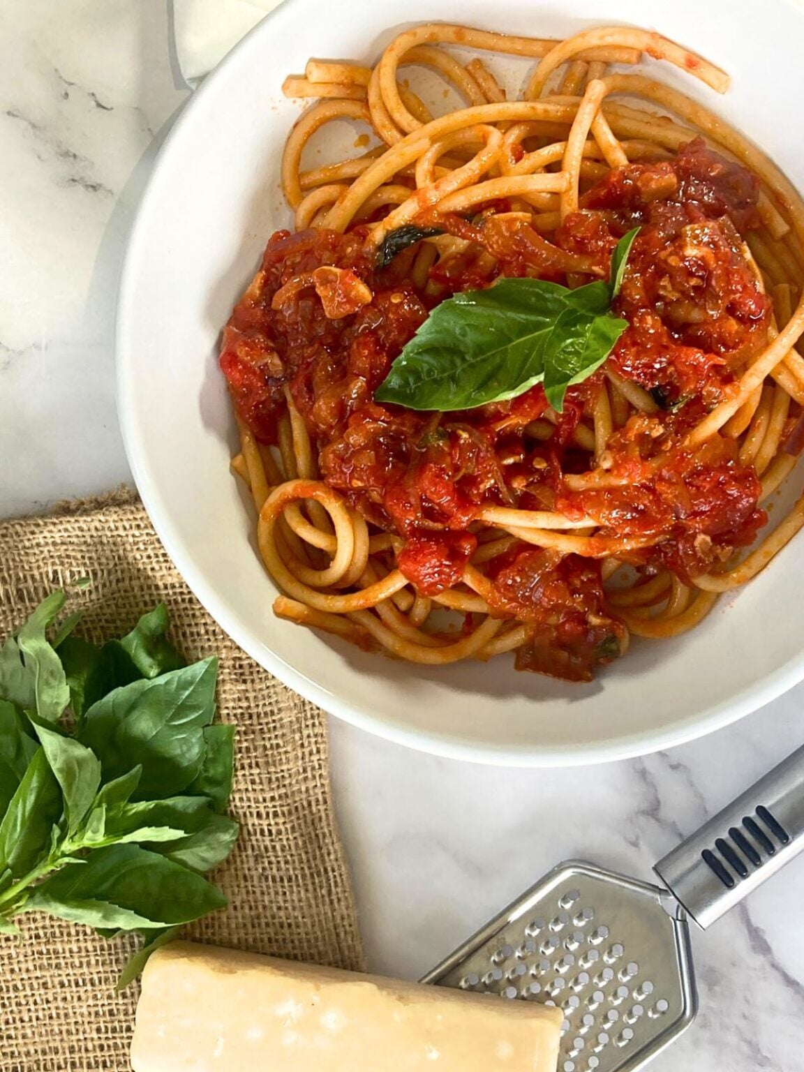 20 Minute Italian Bucatini Pomodoro | Spice and Life