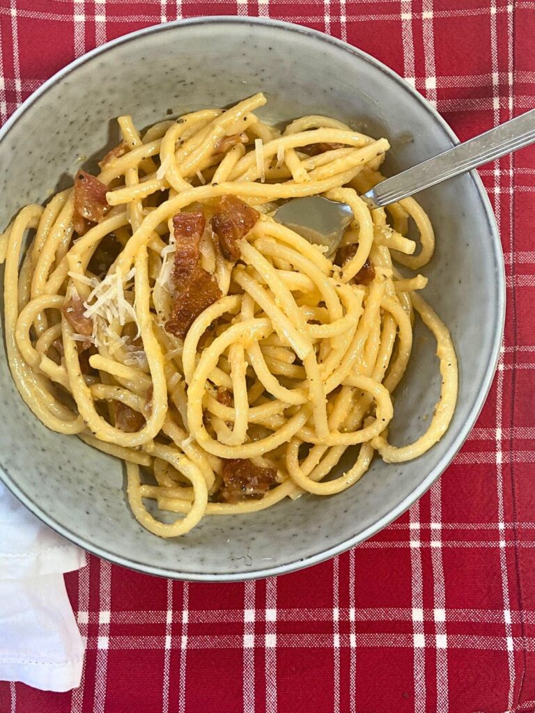Delicious Bucatini Carbonara The Italian Way | Spice and Life